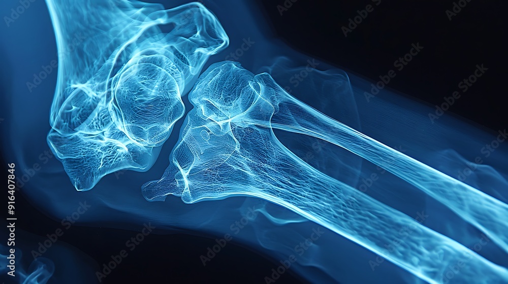 High-resolution X-ray of a leg in a lateral position, showing potential ...