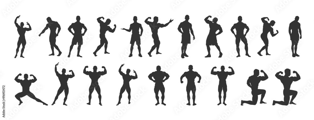 Bodybuilder silhouette, Fitness and bodybuilder silhouette, Bodybuilder ...