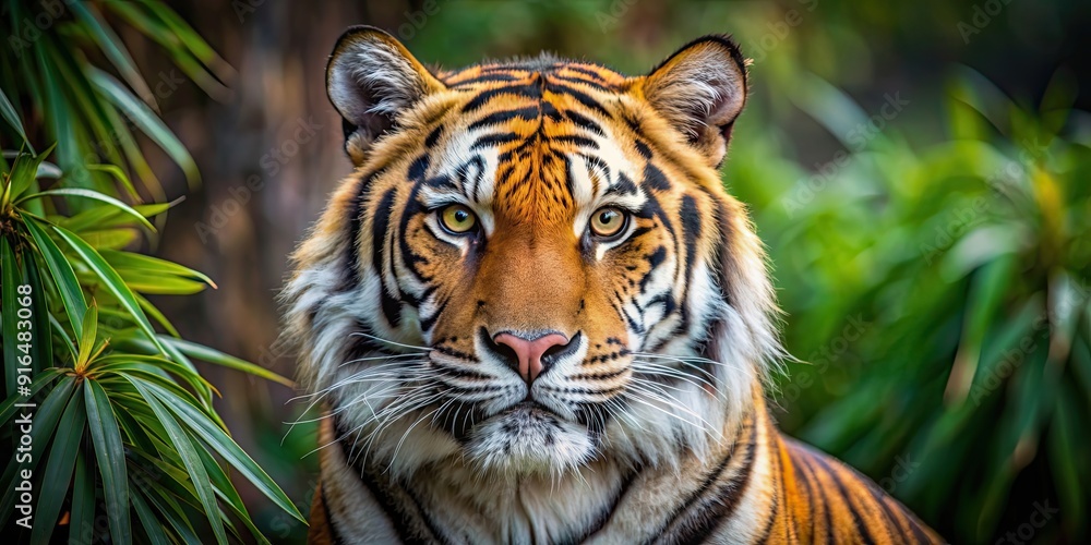 Close-up photo of a beautiful tiger in the wild, wildlife, tiger ...