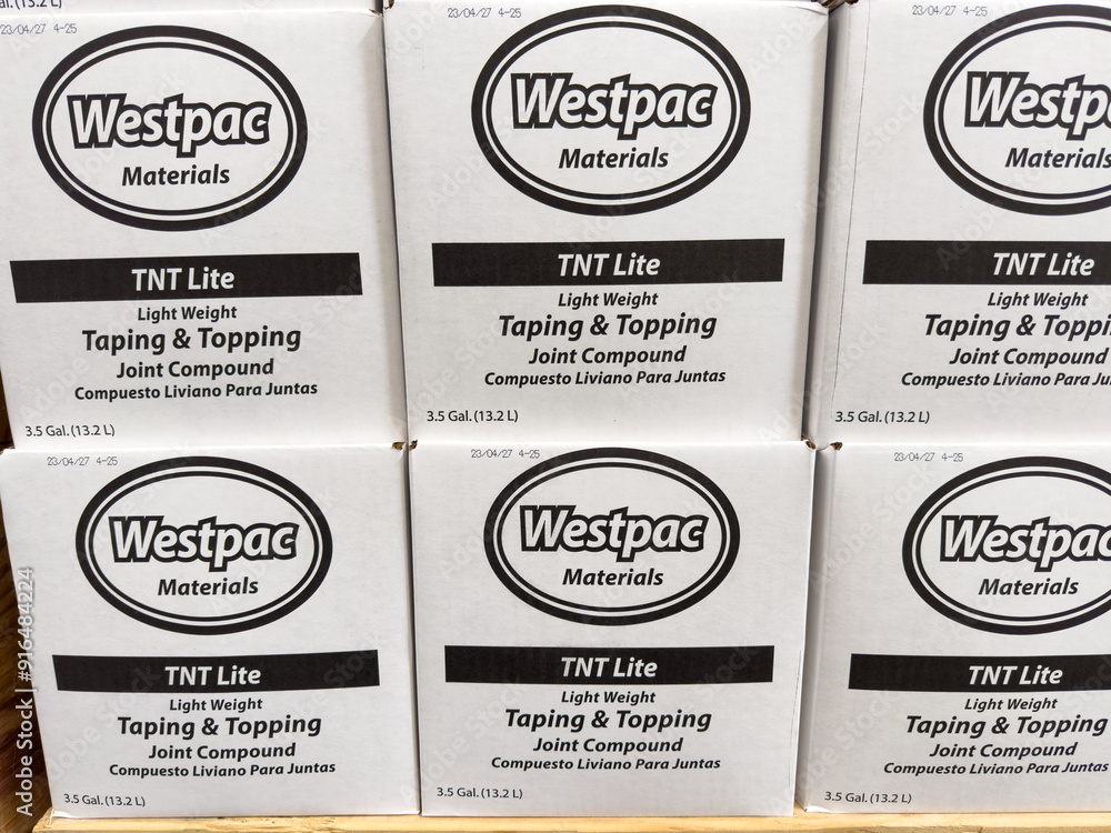 Westpac TNT Lite Joint Compound Boxes on Store Shelf Stock Photo ...