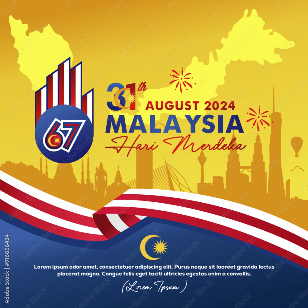 67th Anniversary of Malaysia "Hari Merdeka" Means Independence Day ...