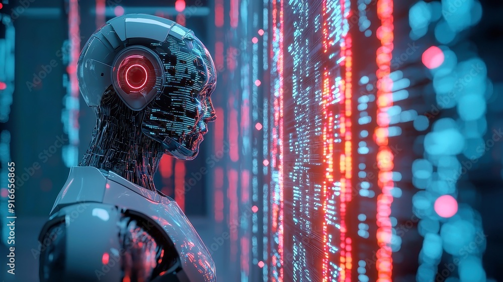 Futuristic AI Ethics Exploration, a digital representation of ... Futuristic AI Ethics Exploration, a digital representation of ...