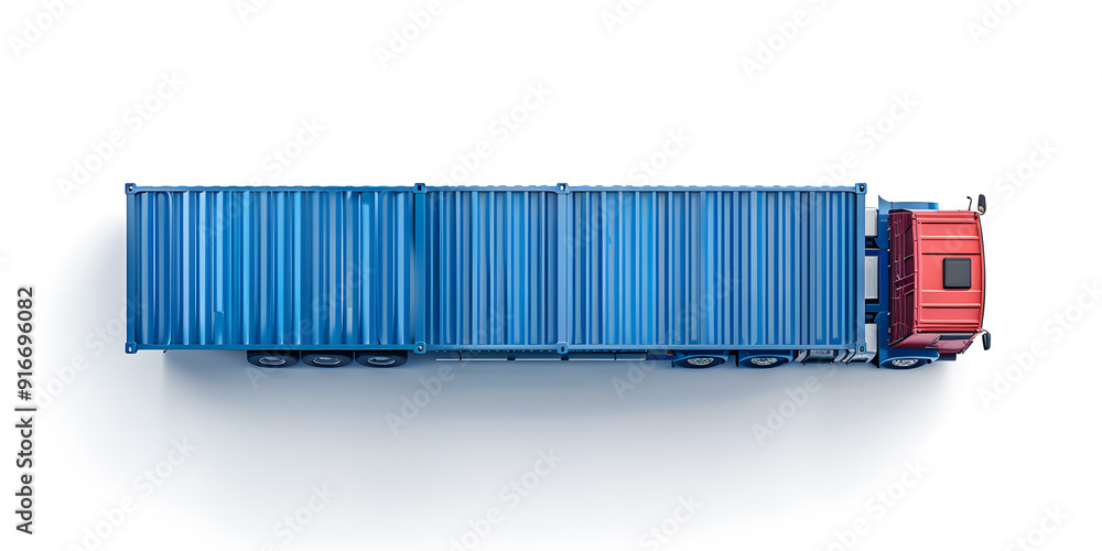 Top view container truck isolated on a white background Stock Photo ...