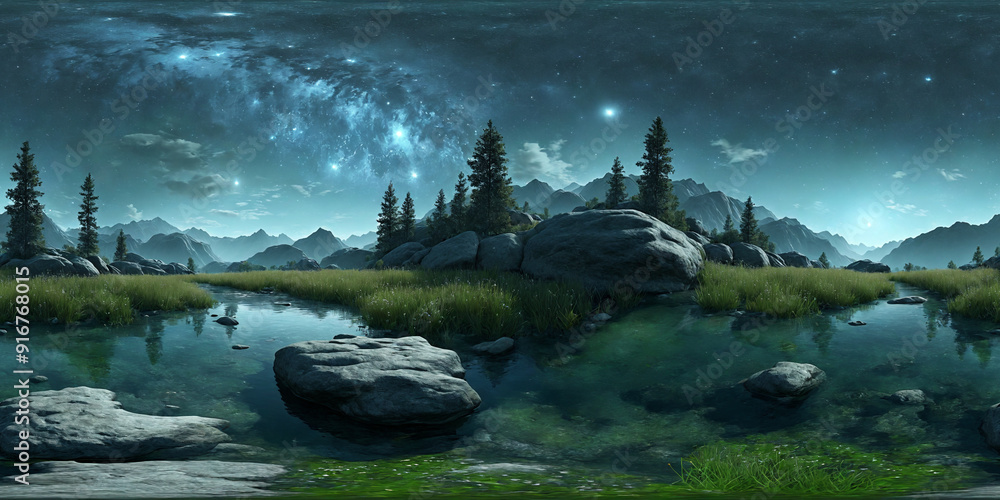 HDRI Night Time Equirectangular Panorama 20 Stock Illustration | Adobe ...