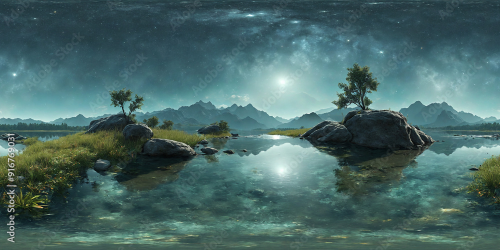 HDRI Night Time Equirectangular Panorama 6 Stock Illustration | Adobe Stock