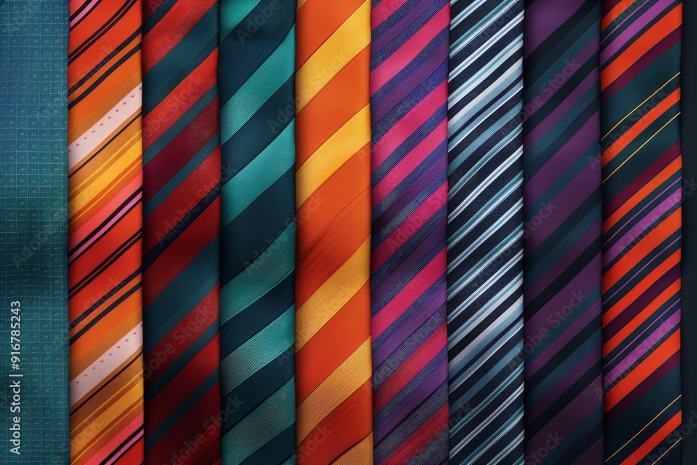 Templates for striped silk neckties with preset textures. Man's tie set ...