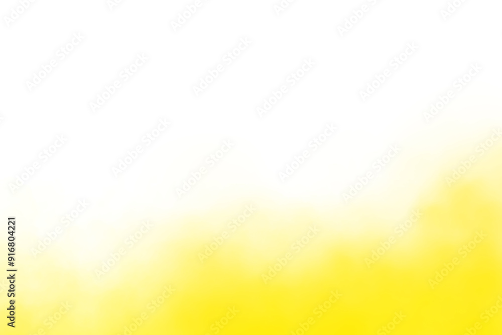 Vibrant yellow smoke stream on transparent background, realistic fog ...