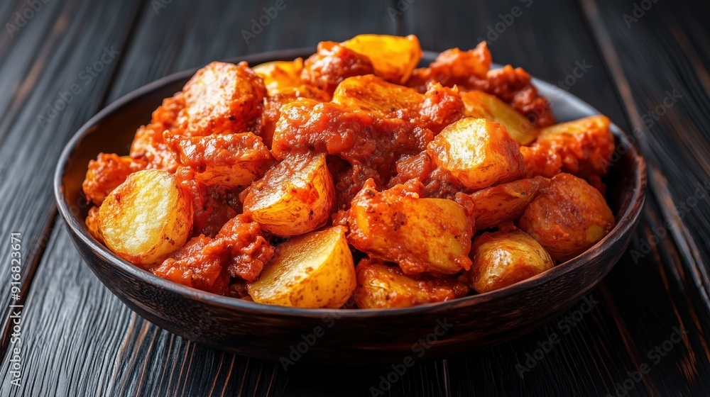 Patatas Bravas - traditional Spanish food Stock Photo | Adobe Stock