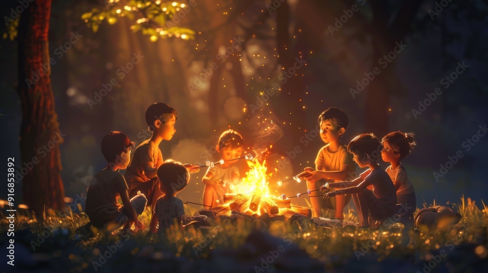 A heartwarming moment of children and their families gathering around a ...