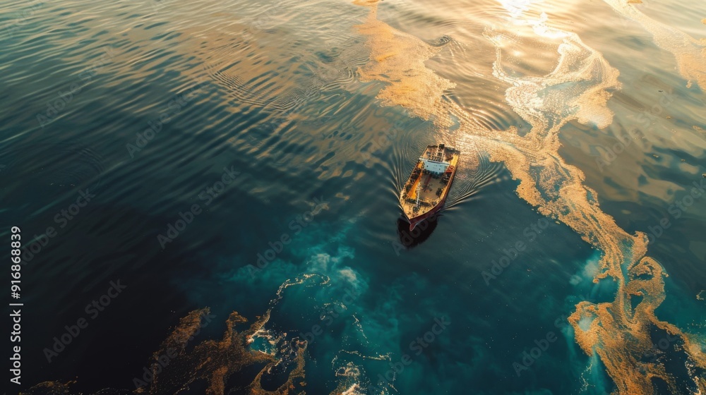 Oil spill pollution polluted water surface water pollution as a result ...