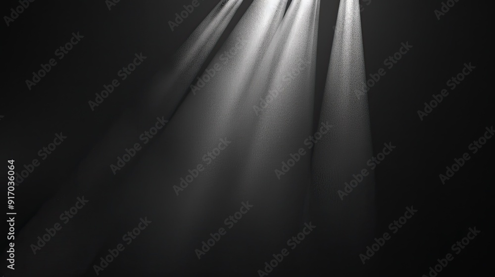 spot light from the top on a minimal black background with embade ...