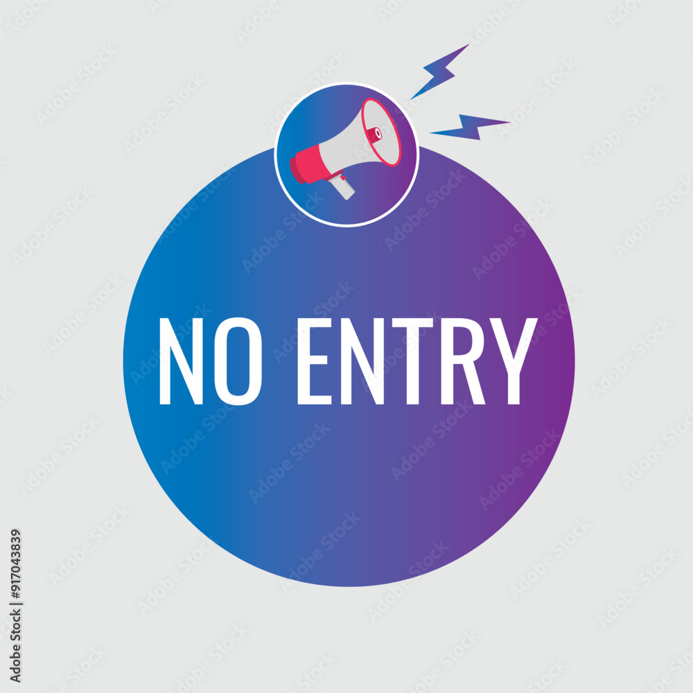 no entry button, banner, label, template for website. no entry text ...