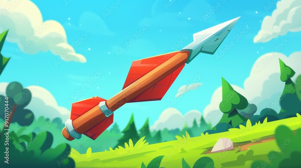 Design a playful, cartoon-style arrow for a children's educational app ...