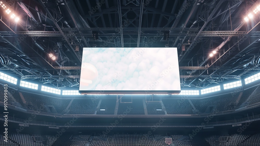 Blank Sports Arena Billboard Mockup Display Your. Generative Ai Stock ...