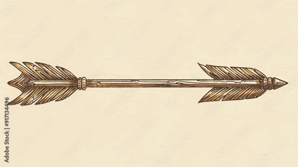 Design an arrow with a vintage, hand-drawn style. What details give it ...
