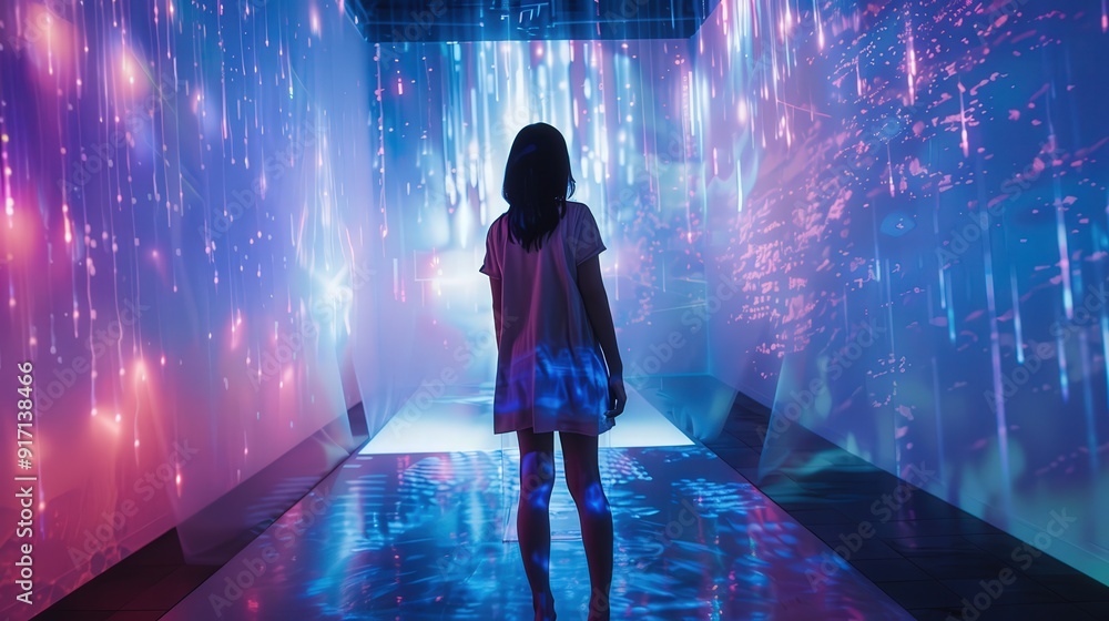 Imagine a digital art installation that explores the intersection of ...