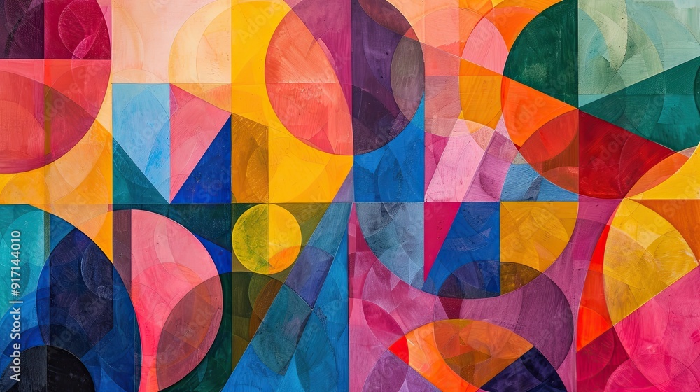 An artistic composition with a repeating pattern of geometric shapes ...