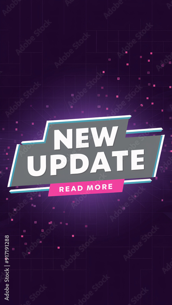 Bold "New Update" Banner with Dynamic Angled Design and Neon Accents on ...