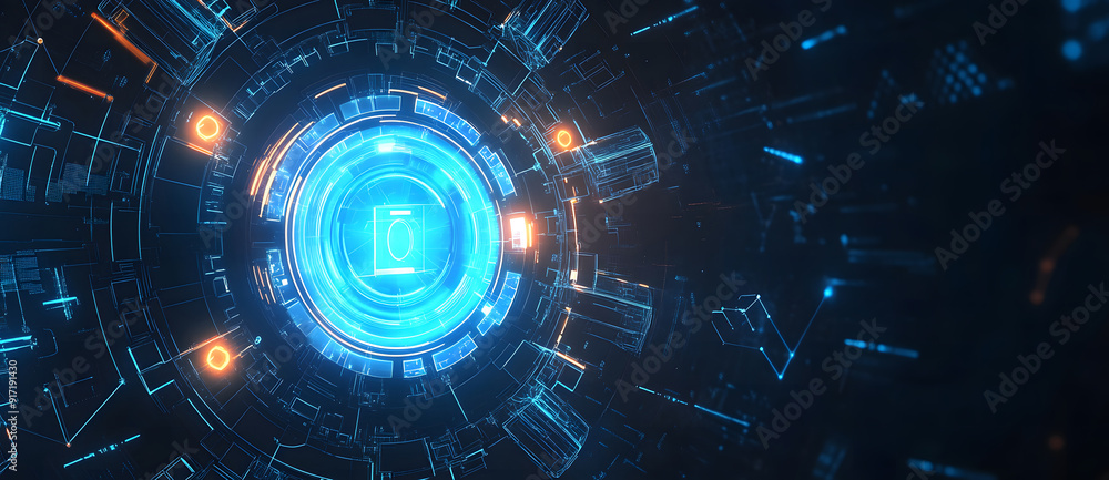 Digital 3d gear icon with binary code, artificial intelligence in ...