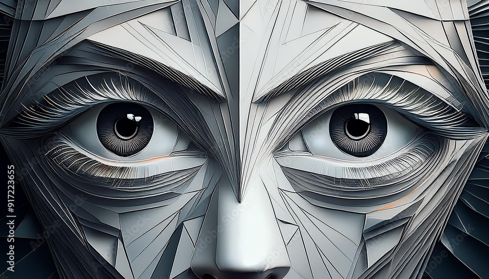 Geometric Eyes concept Illustration of eyes made from geometric shapes ...