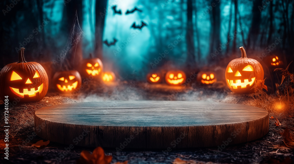 pedestal,podium,mock up for product display, Spooky Halloween scene ...
