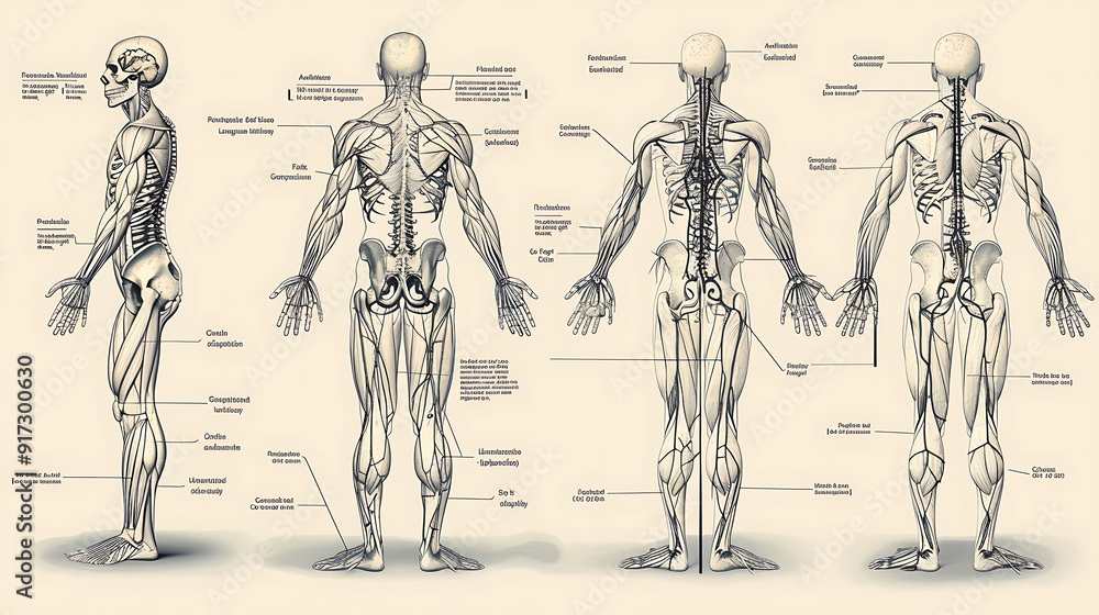 Detailed diagram of human nervous system highlighting central ...