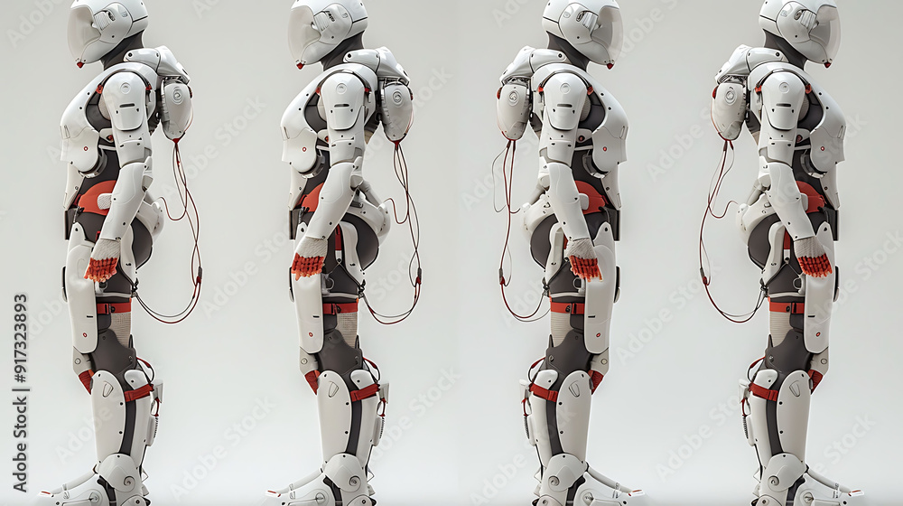 Futuristic medical exoskeleton assisting patient mobility impairment ...