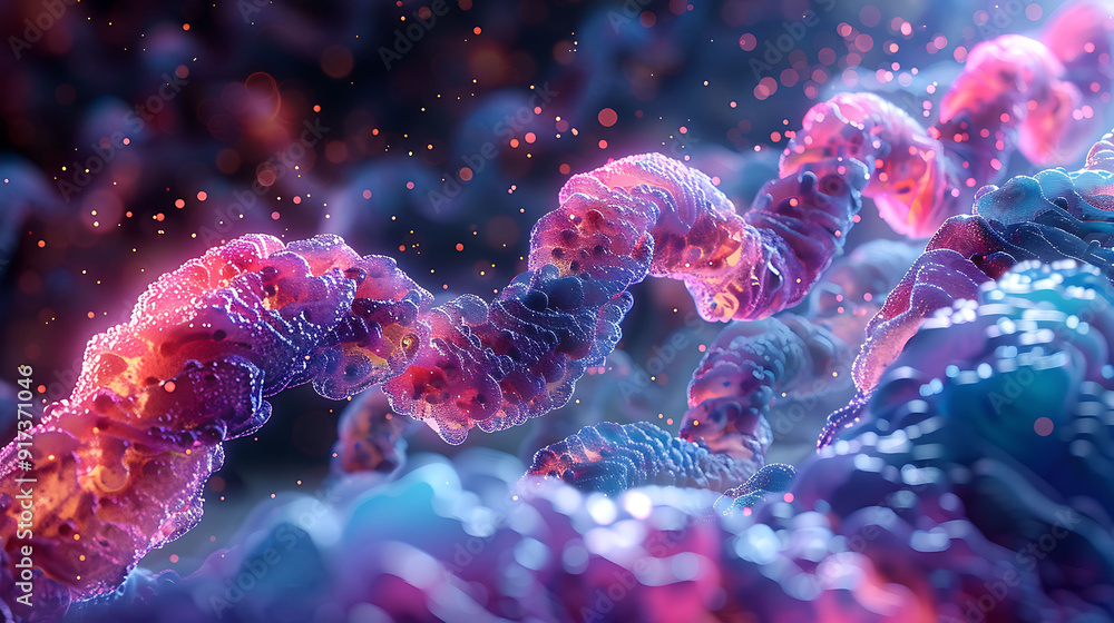 Schematic illustration of chromatin intertwined muscle fiber ...
