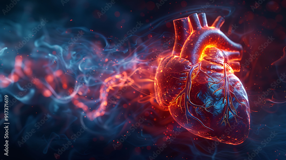 Scientific visualization of cardiac conduction system illustrating ...