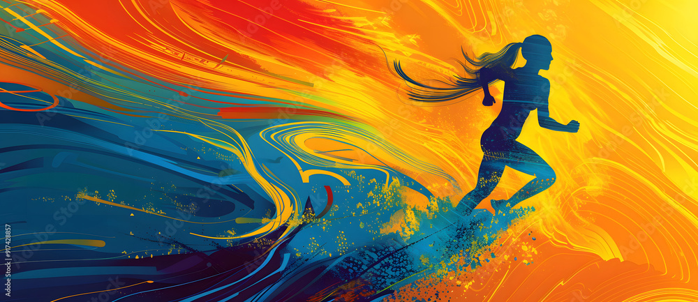 Running athletics sport background with abstract shapes suggesting ...