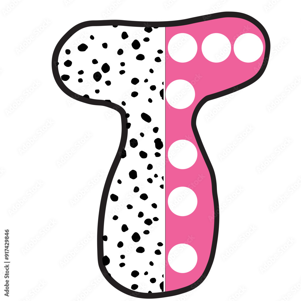 Dalmatians dots half doodle bright font alphabet polka dot dotted svg ...