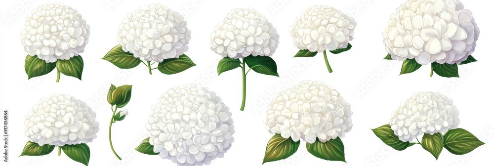 HD-cut out hydrangea arborescens annabelle and paniculata phantom bush ...