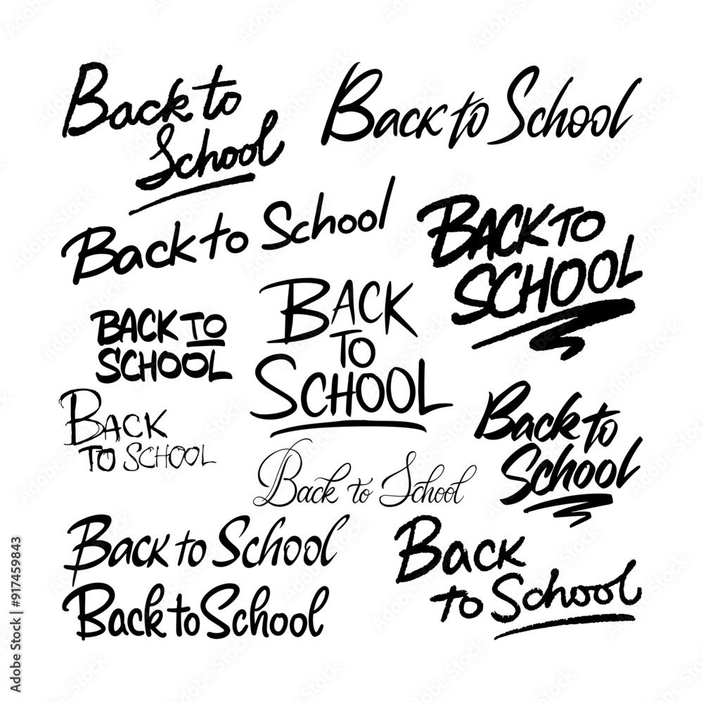 Back to School Lettering Set. Copperplate font vector. Calligraphy ...
