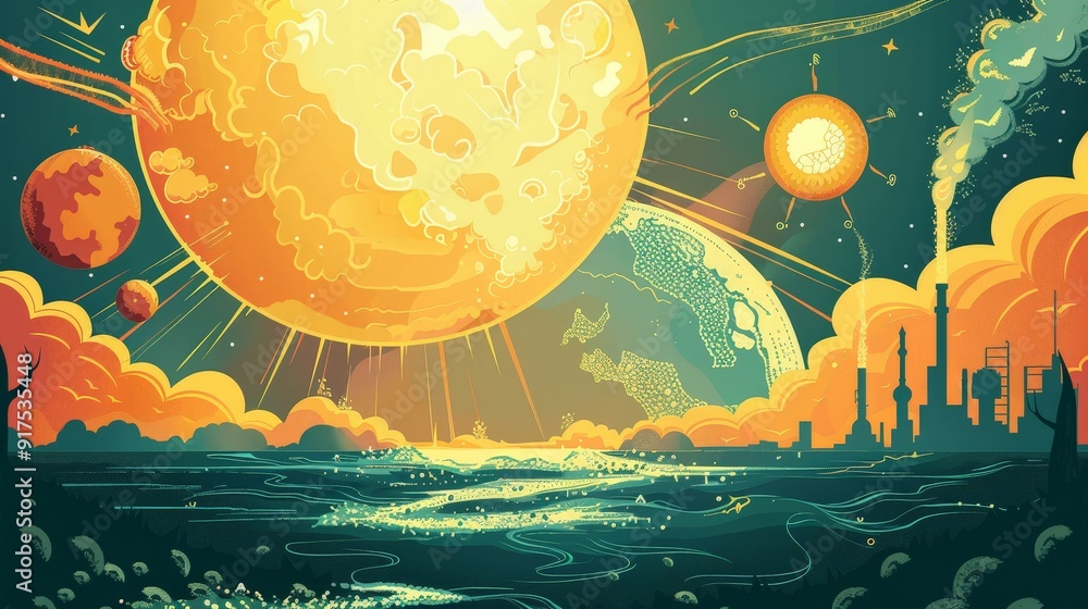 Design an infographic that explains the concept of global warming ...