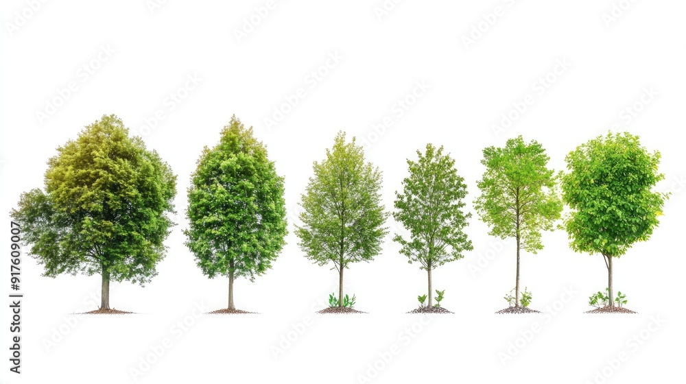 Стоковая иллюстрация «Life cycle of a tree, with clear illustrations of ...