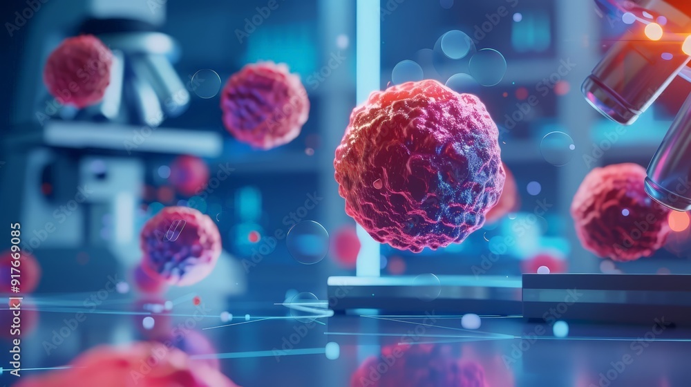 Prokaryotic cells in a laboratory setting, shown with augmented reality ...