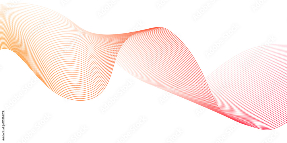 Abstract wave blend lines on transparent background. Design for banner ...