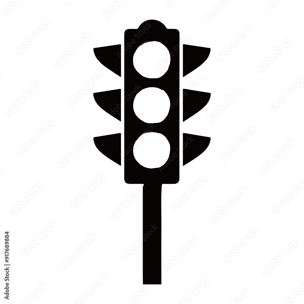 Traffic Signal Silhouette Vector Icon for Road Safety Projects Stock ...