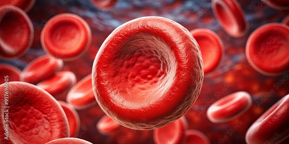 Erythrocyte red blood cell under a microscope , blood, cell, disease ...