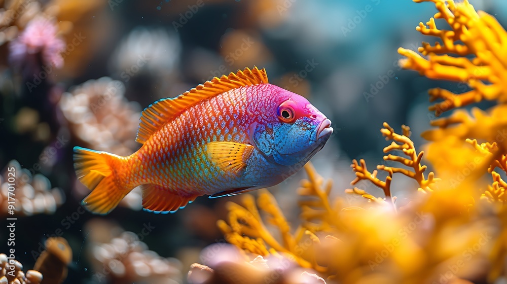 Colorful parrotfish sleeping in mucus bubble, coral reef Stock Photo ...