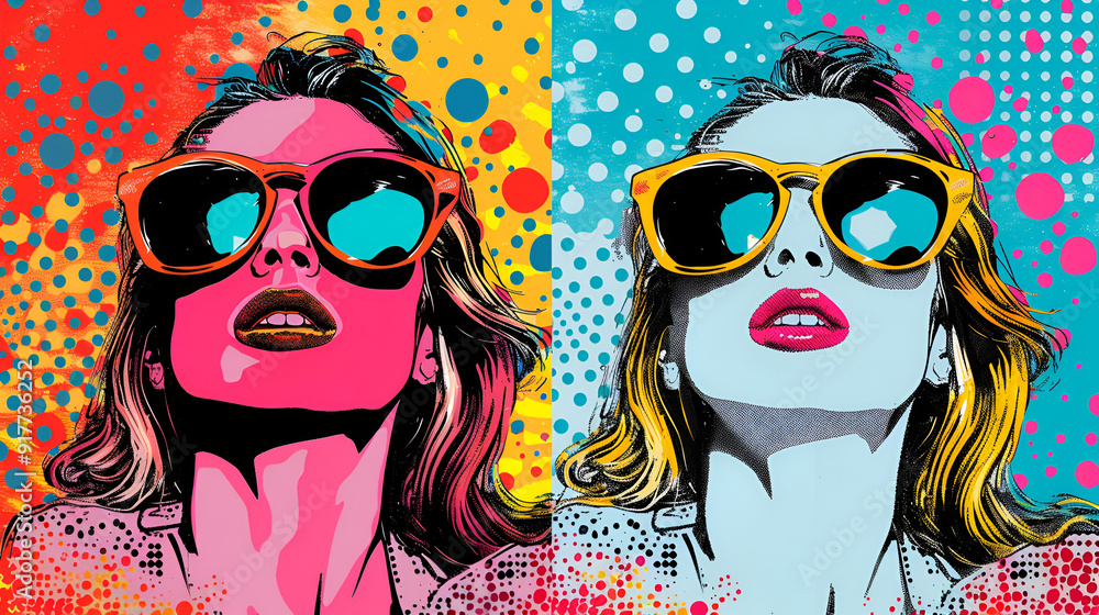 Стоковая иллюстрация «Fashion retro futuristic woman pop art style. Pop ...