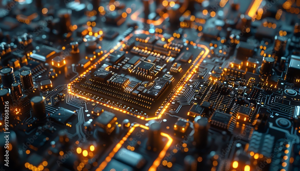 8K ultraquality graphic of a cuttingedge chipset, detailed microchip ...