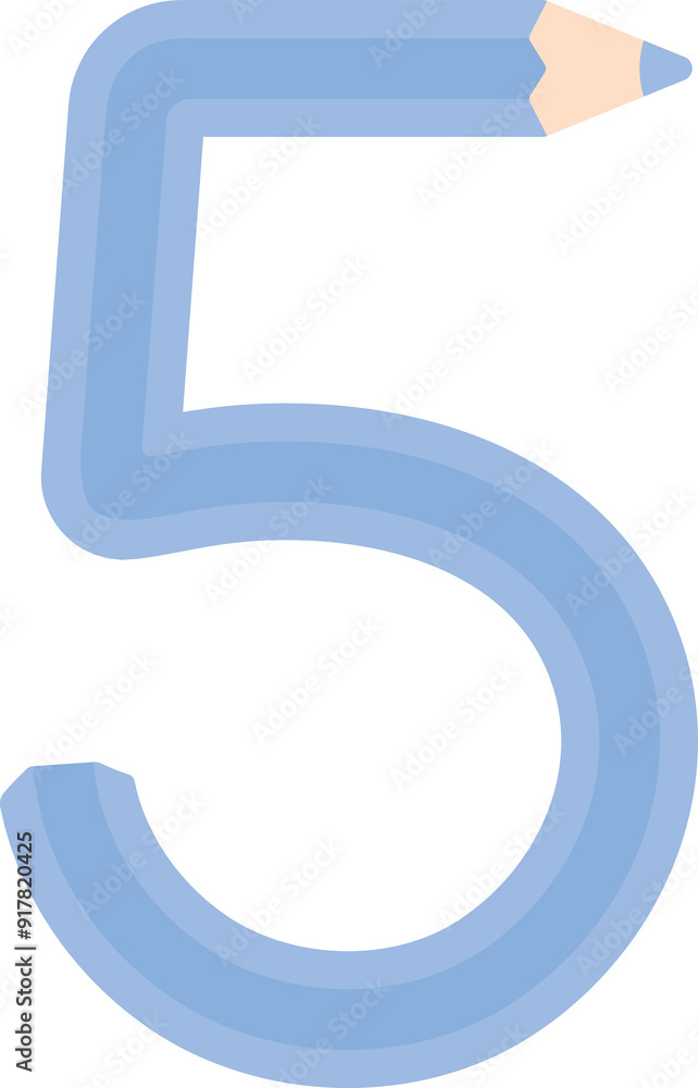 Cute pastel colored pencil shaped like numbers for kids. Vector ...