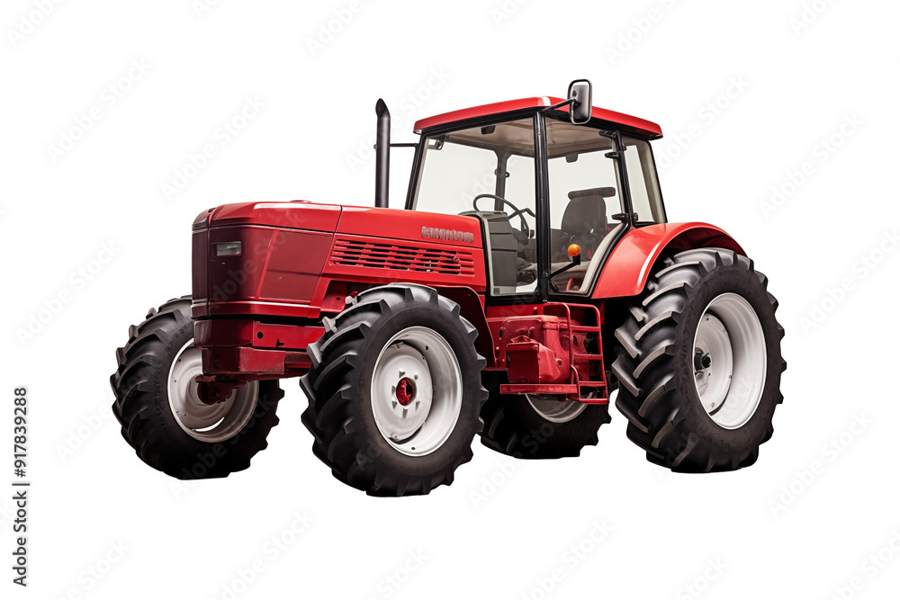Agricultural red tractor on transparent background. Topics related to ...