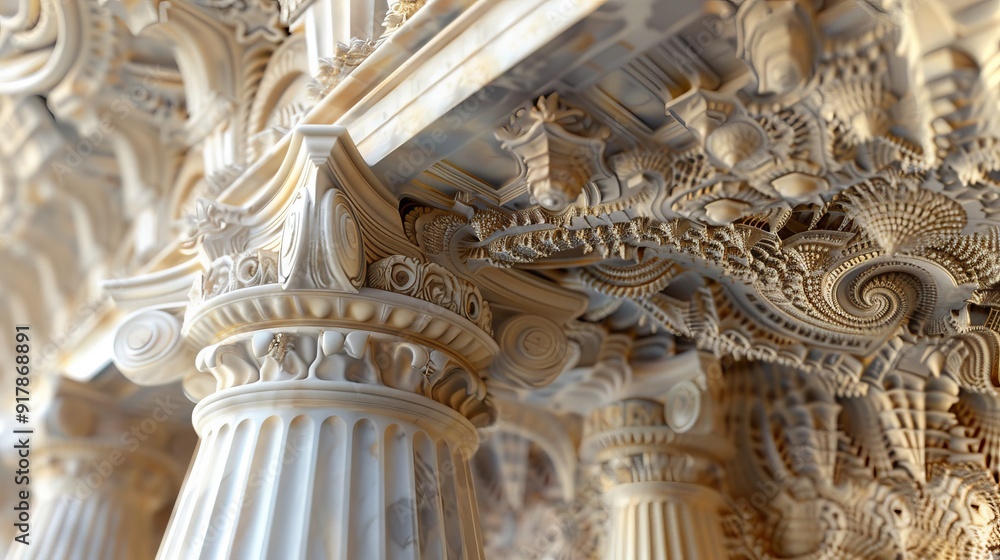 Harmonious fusion ancient greek architecture meets modern abstract ...
