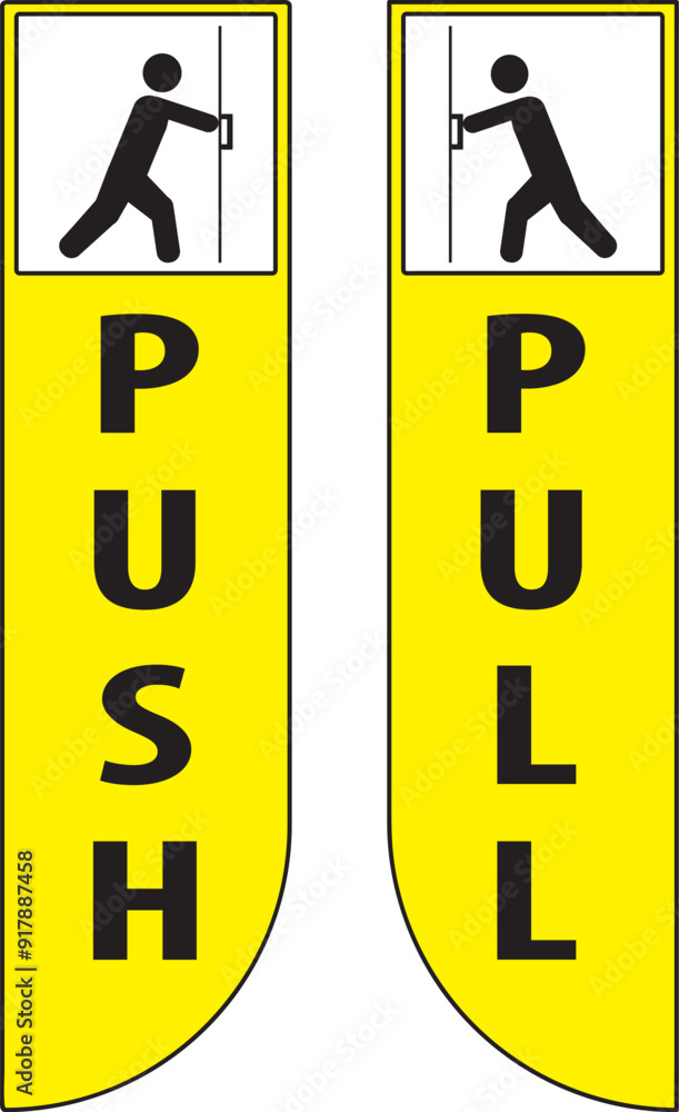 Push and pull door opening sign vector.eps Stock Vector | Adobe Stock