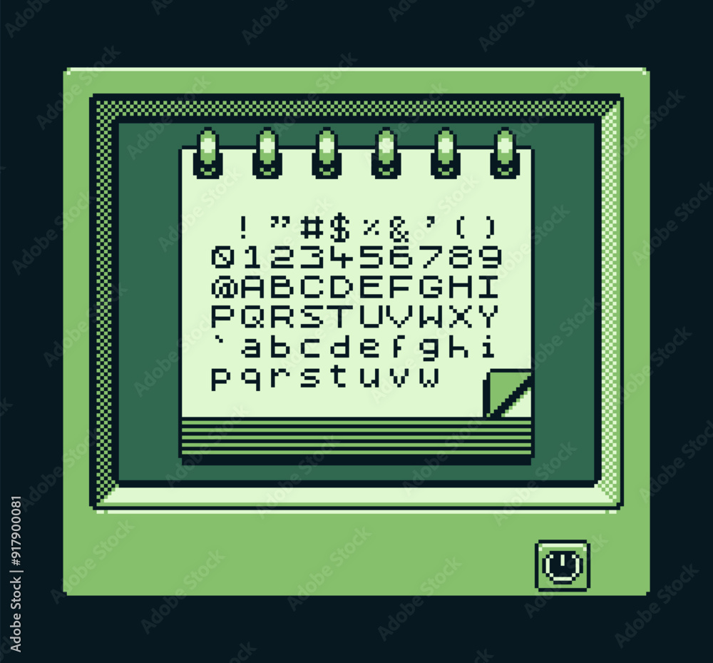 Game boy interface, pixel art design, message, retro 80s console gaming ...