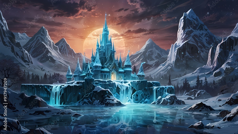 Mythical Ice Kingdom with Crystal Palaces and Frozen Landscapes – A ...