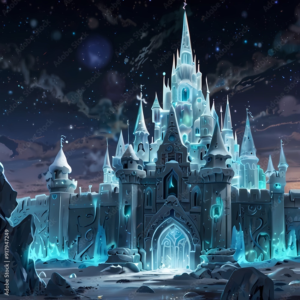 Mythical Ice Kingdom with Crystal Palaces and Frozen Landscapes – A ...