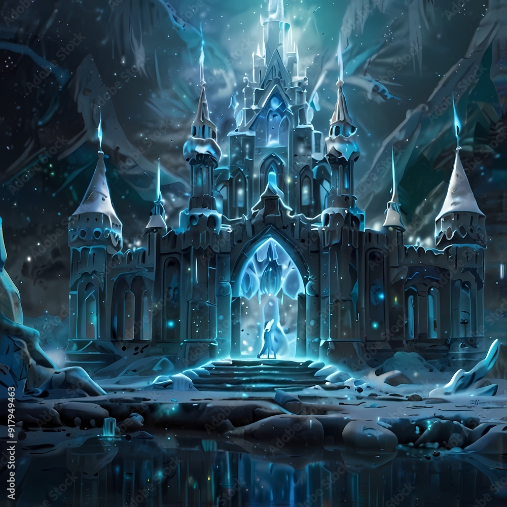 Mythical Ice Kingdom with Crystal Palaces and Frozen Landscapes – A ...